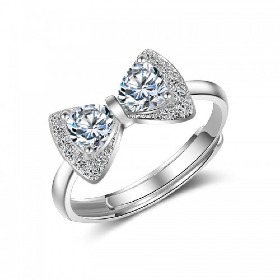 Adjustable Silver Bow Ring - meprecious.com